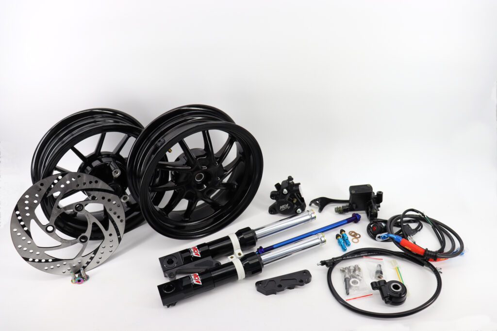 NCY Front Disk Conversion Kit with Wheels - Black | Scooterdoc